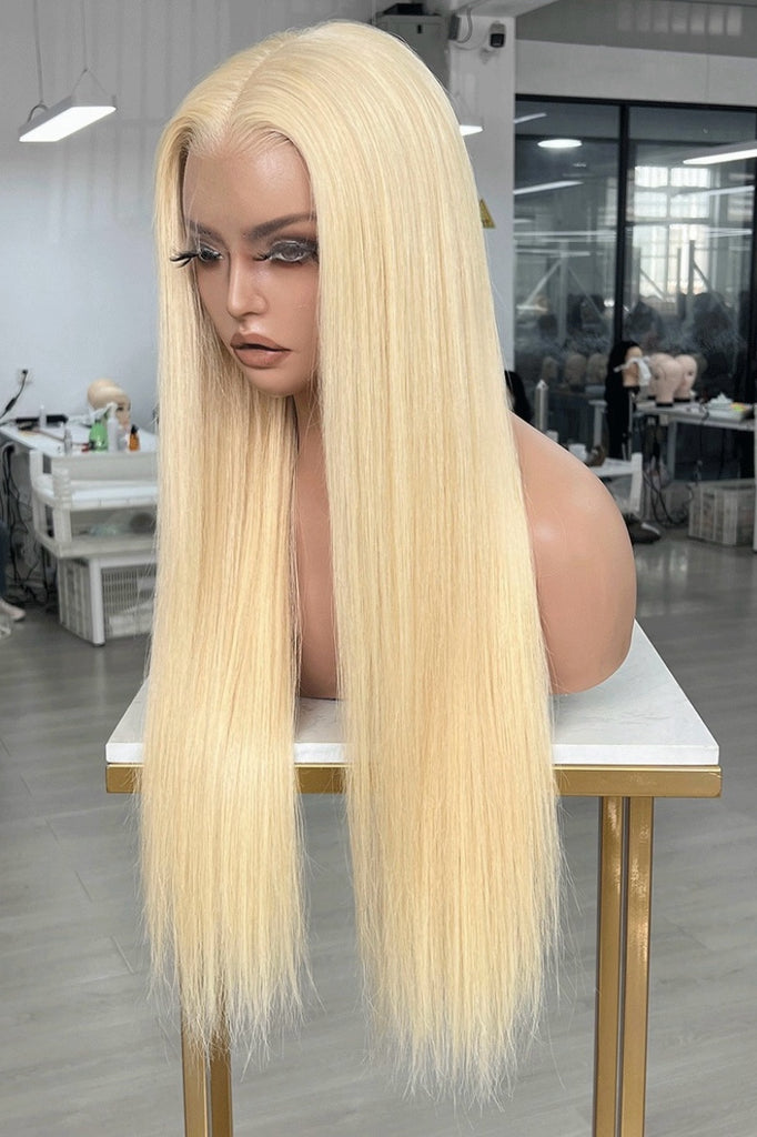 Light Golden Blonde Human Hair Wig Glueless Wig